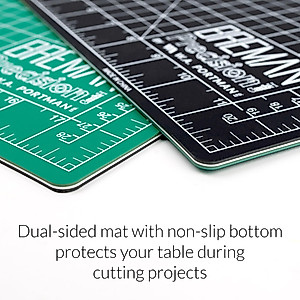 WA Portman Craft Cutting Mat Metal Ruler & Craft Knife Set - 24x36 Inch Self Healing Craft Cutting Mat - Hobby Knife Set - 10 Crafting Knife Blades - 36 Inch Cork-Backed Ruler - Precision Knife Set