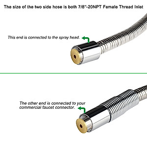 TCEUMIK 44&#039;&#039; Commercial Faucet Sprayer Hose Pre Rinse Hose Replacement Kit for Most Commercial Kitchen Sink Faucets Stainless Steel Flexible Hose Dishwasher Spray Hose Parts Brass Structure