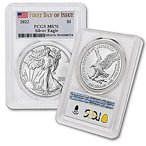 2022 1 oz American Silver Eagle MS-70 (First Day of Issue - Flag Label) $1 MS70 PCGS