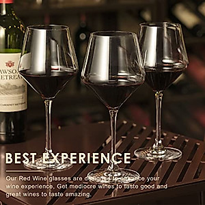 coccot Wine Glasses,White Red Wine Glasses Set of 6,Lead-Free Premium Crystal Clear Glass,Hand Blown Italian Style Burgundy Long Stem Wine Glasses,Great Gift Packaging(16oz,6pack)