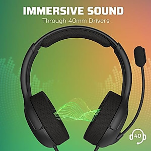 PDP Gaming AIRLITE Xbox Headset with Noise-Cancelling Microphone, Licensed Microsoft Series X|S, Xbox One Accessories, PC/Windows 10/11, Lightweight Wired Power Stereo headphones - Black