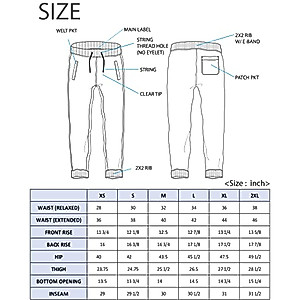 WT02 Men's Fleece Sweatpants & Joggers (Regular & Extended Sizes), Heather Grey, Large