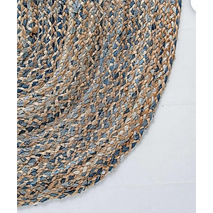 PATEL EXPORTS 2x3, 3x5, 4x6 Oval Jute Rug, Custom Size Oval Chindi Cotton Rugs, Rustic Decor,Home Decor, Rag Rug, Yoga Mat,Cotton Doormat,Area Rug,Oval Braided Rug (5x8 Oval Rug)