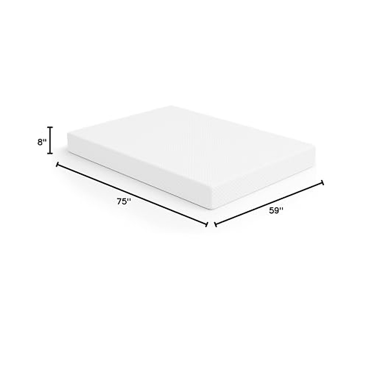 HOMES: Inside + Out Zinne Queen Mattress, 8 Inch Memory Foam Mattress Gel Mattress Twin for Cool Sleep Pressure Relief, Medium Firm King Mattress CertiPUR-US Certified/Bed-in-a-Box/Pressure Relieving