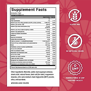 Celebrate Vitamins CelebrateONE 45 One A Day Bariatric Multivitamin with Iron Chewables, 45 mg Iron, Midnight Cherry, 30 count