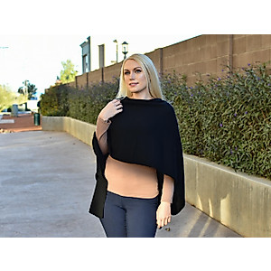 Velanio Cashmere Cashmere Knitted Poncho 100% Mongolian Cashmere Dress Topper for Women Wrap [Gift Box]