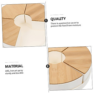 Tofficu 1 Set Office Fruit Plate Round Decorative Tray Chip Box Plastic Serving Tray Serving Plate Wrought Iron Plastic Spraying White Snack Plate Fruit Serving Tray Dried Fruit Box Food