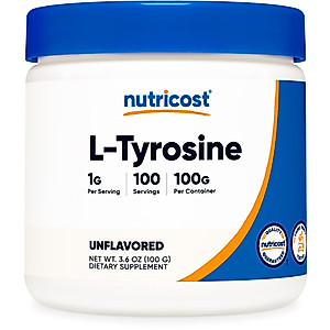 Nutricost L-Tyrosine Powder 100 Grams (100 Servings) - 1G per Serving