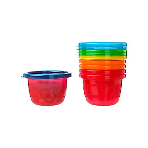 The First Years Take & Toss Spill Proof Party Pack - Rainbow Party Pack - Toddler Straw Cups, Kids Bowls, and Snack Cups - Ages 18 Months and Up - 30 Count