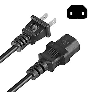 2 Prong AC Power Cord UL SVT 18AWG 10A Power Cable Replacement - for PS4 Pro, Xbox One/Xbox 360 Slim / 360 E Power Supply Brick (6Feet, Black)