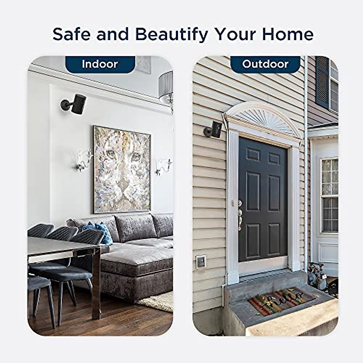 KIWI design Security Camera Mount Bracket, Universal Stylish Metal Wall Mount Fits Ring, eufy, Wyze, Arlo Cameras and VR Rift Sensor, Vive/Valve Index Base Station Easy to Install (2 Pack, Black)