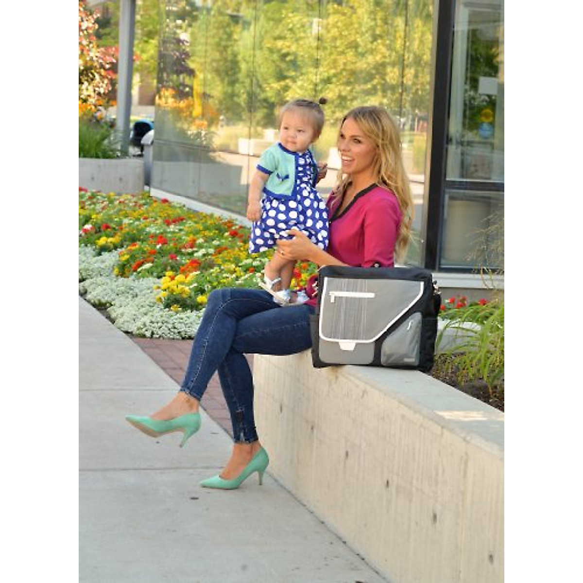 JJ Cole Metra Diaper Bag, Black Stitch