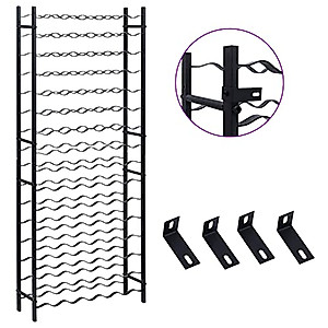 Matalde 16 Tiers Iron Wine Rack Holds 95 Bottles Freestanding Floor Bar Storage and Display Rack Storage Rack for Kitchen, Bar, Pantry, Wine Cellar