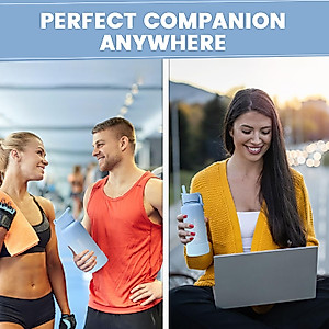 Lexlion Tea Infuser Bottle - Fruit Infuser Water Bottle 32 Oz, Triple Walled Insulated Stainless Steel Bottle, Thermal Leaf Infuser, Silicone Sleeve, 3 Lids Leakproof, Metal Mug Gallon