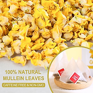 Olvvla - Mullein Tea Bags For Lungs - 3g X 30 Count - 100% Natural Mullein Leaf Tea - Lung Cleanse Herbal Tea - Non-GMO - Caffeine-free - Help Soothe & Relax