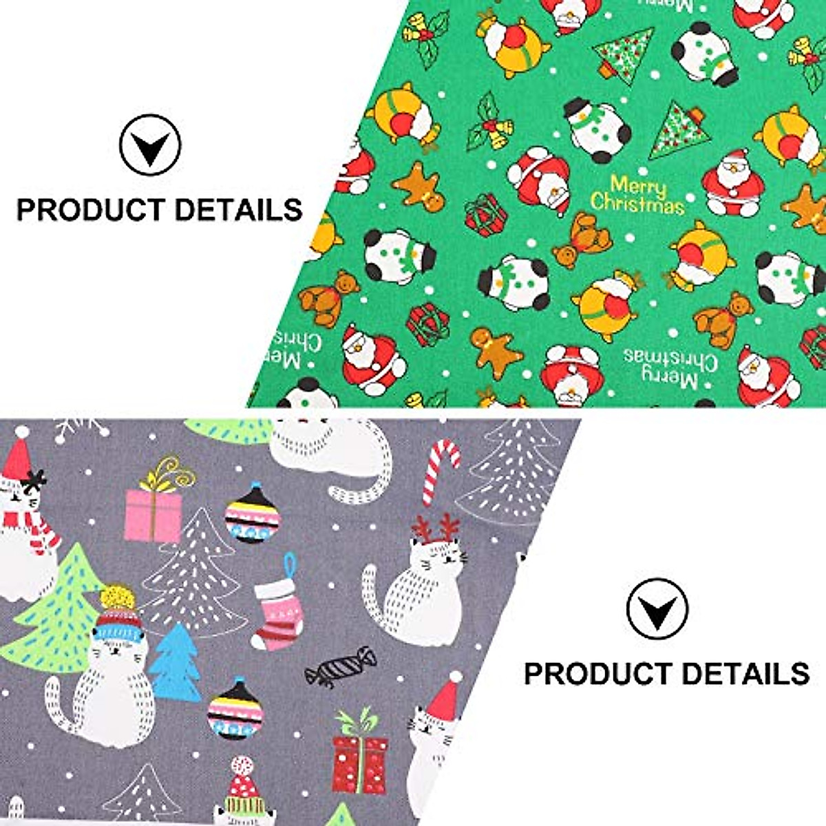 ARTIBETTER Quilted Fabric 13pcs Xmas Patchwork Fabric Christmas Santa Snowman Reindeer Elk Pattern Square Cloth Bundle Holiday Sewing Craft Supplies for Children Kids Fabrics