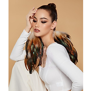 Fashmorous Dangle Earrings for Women Fashion Nature Feather Earrings for Women Fashion Feather Earrings with Leaf Shape Hook