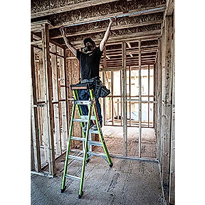 Little Giant Ladders, King Kombo, Professional, 6 Ft. A Frame, 10 Ft. Extension, Fiberglass, Type 1AA, 375 lbs Weight Rating, (13610-001)