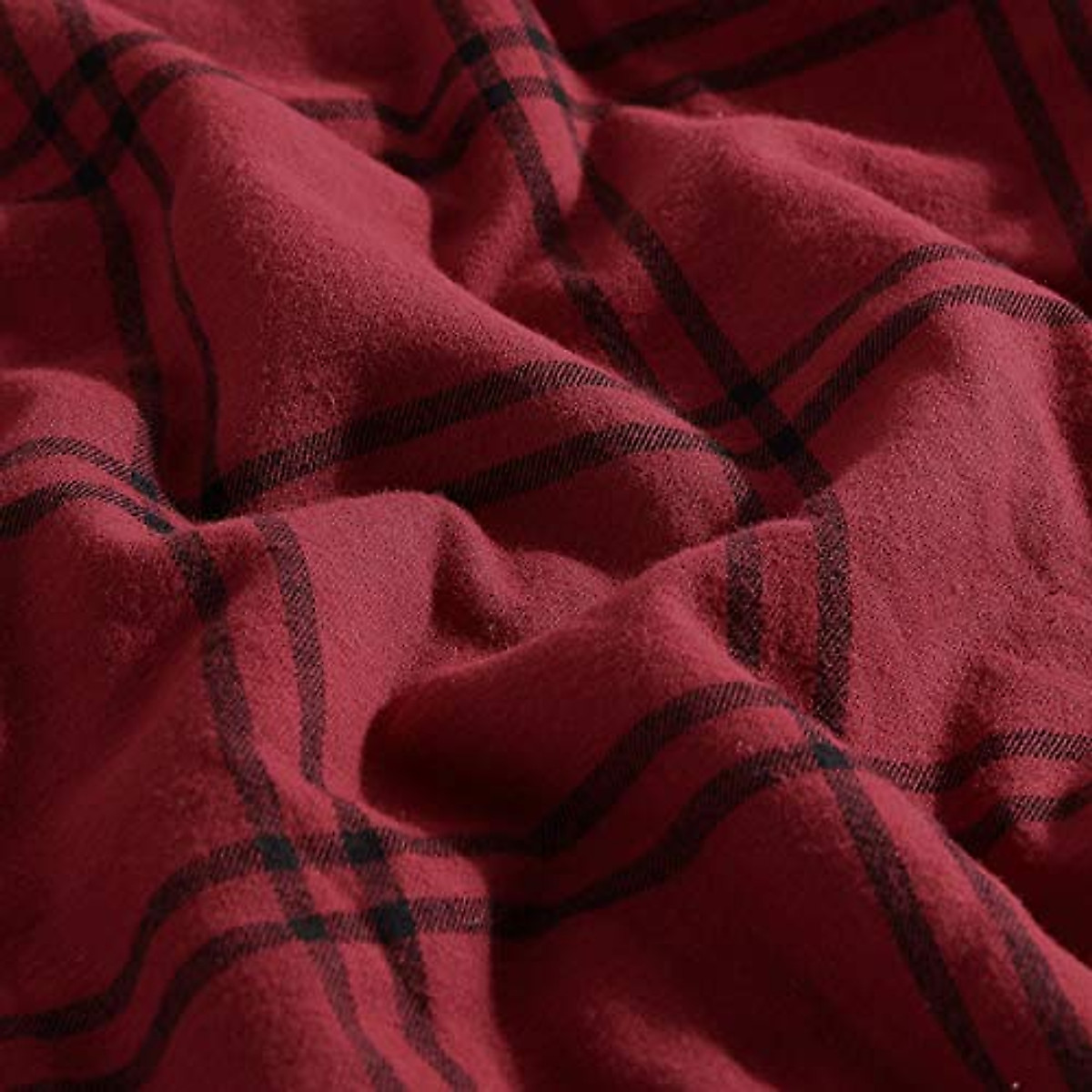 Eddie Bauer - Throw Blanket, Cotton Flannel Home Decor, All Season Reversible Sherpa Bedding (Kettle Falls Red/Black, Throw)