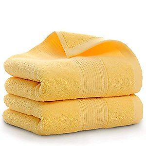 Years Calm 2 Pack Cotton Hand Towels, Durable Highly Absorbent Soft Washcloth, Towel for Hotel Bathroom, 13 x 29 Inch (Yellow)