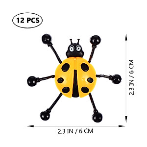 TOYANDONA 12pcs Sticky Wall Climbers, Creative Stretchy Sticky Bug Toys Window Crawler Toys for Kids Party Favor Tricky Novelty Toys (Random Color)