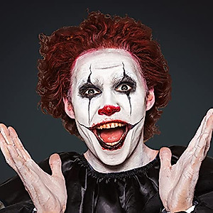 BOBISUKA Black & White Oil Face Body Paint + Coagulated Fake Blood Gel Set, Large Capacity Professional Paint Palette Kit for Art Theater Halloween Party Cosplay Clown Sfx Makeup for Adults