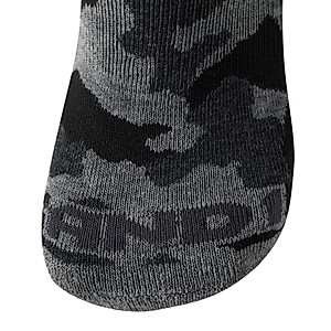 AND1 Men's Athletic Arch Compression Cushion Comfort Crew Socks (12 Pack), Size 6-12.5, Black Camo