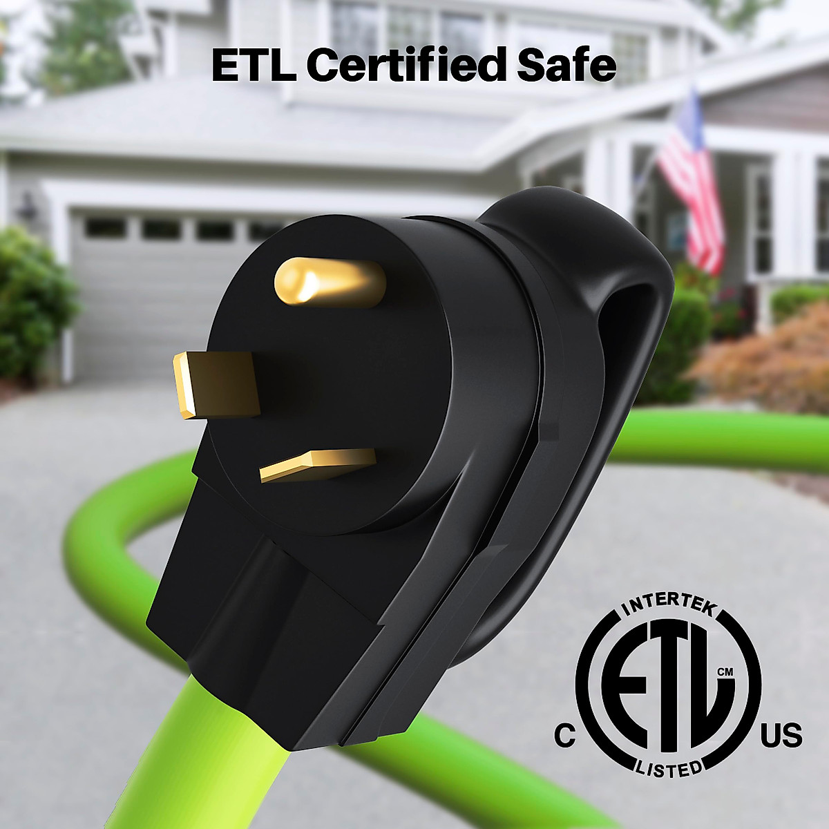 30 Amp RV Adaptor Cord, GearIT (1 Foot) 3-Prong 125/250-Volt 10/3 STW 10AWG Gauge SJTW Locking Cable, NEMA TT-30P to L5-30R, RV Outdoor Camper Trailer Portable Generator Power Cord- 1ft