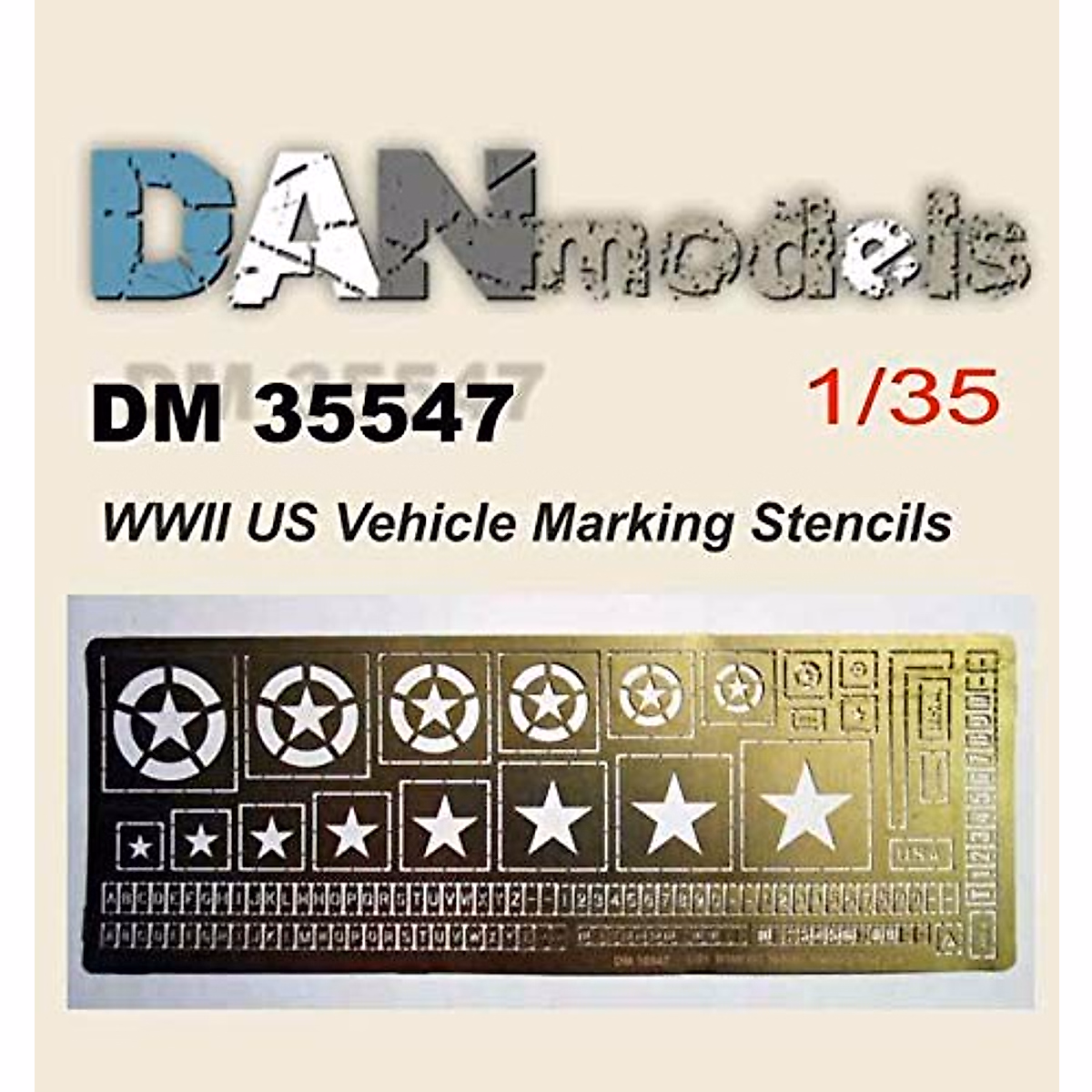 Dan Models 35547-1/35 Stencil Theme - WWII American Armor Signs Scale