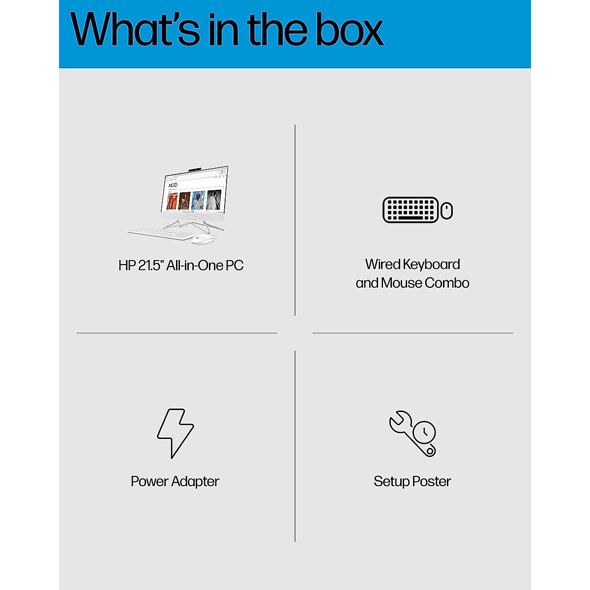 HP All-in-One PC Desk Computer, 21.5" Full HD Micro-Edge Display, AMD Ryzen 3 Processor, AMD Radeon Graphics, 8GB SDRAM, 256GB SSD, Windows11 Home OS, Bluetooth, and Wi-Fi (22-dd0032) (Renewed)