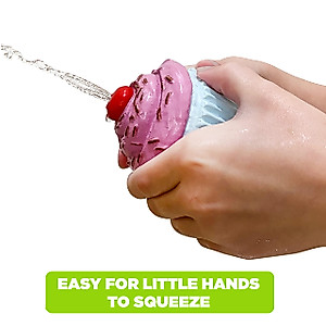 Idea Factory Color Changing Cupcake Bath Squirter Toys - Party Favors, Educational, Bath Toys