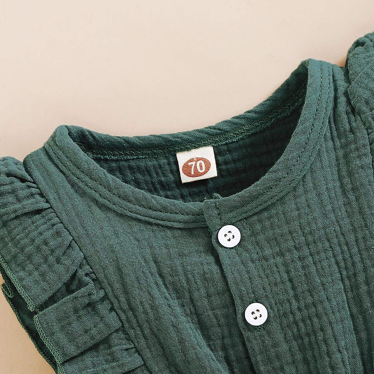 Renotemy Infant Romper Baby Girl Cotton Linen Outfits Short Sleeve Jumpsuits One-Piece Bodysuit Baby Girl Clothes 3-6 Months