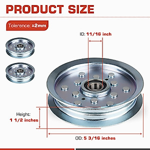 GY20110 Flat Idler Pulley for Scotts L1742 Sabre 14.542GS, 1642HS 17.542HS, 1742HS 102 10, 115 125 135 Replace GY20110 GY20629 GY20639