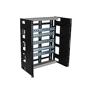 IRP11225D Heavy Duty 12U Rackmount Adjustable Depth Industrial Din Rail Panel Designed for 2 Post or 4 Post EIA310 19 inch Server Rack
