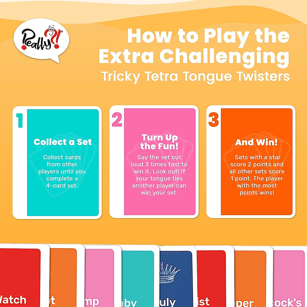 Really?! Tricky Tetra Tongue Twisters - Go Fish with A Twist, Hilarious Family Party Speech & Memory Card Game, Ages 8+