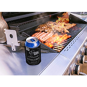 Engagement Party Favor For Women Mr & Mrs Custom Name and Established Date 2-Pack Personalized Can Coolie Drink Coolers Coolies Black