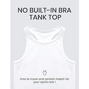 CRZ YOGA Butterluxe Womens Workout Racerback Tank Top High Neck Athletic Camisole Tanks Running Sleeveless Tops Gym Shirts White Medium