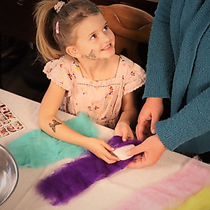 CRAFTSTARS Felted Soap Making Craft Kit, Learn to Wet Felt. for Kids and Adults, Beginners and Expert Crafters. All Materials Included with Detailed Instructions. (Rainbow)