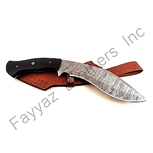 FAYYAZ BROTHERS Custom Made Damascus Steel Hunting Knife/Kukri Knife FBK-15303 (Black Micarta)