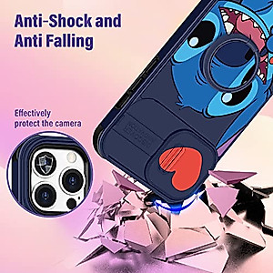 oqpa for iPhone 13 Pro Max Phone Case Cute Cartoon Phone Case for Women Girly Girl Cool Kawaii Funny 13 ProMax Case with Camera Cover+Ring Holder for Apple iPhone 13 Pro Max 6.7'', Heart Shidi