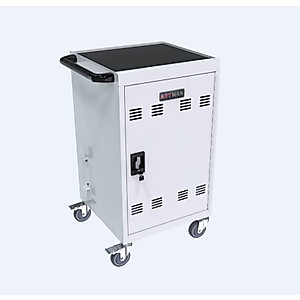 TIOPLY Laptop Charging Cart, White, Durable, 32 Devices, Fast Charging, Security Storage, Easy Use, Anti-Rust