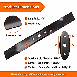 budrash GX20249 Mower Blade Fit for John Dee re 42" Deck, GY20567 High Lift Blades Fit for John Dee re L110 L118 L100 L111 Scotts L1742 Sabre 1642HS 42" Mower Tractor, Replace for GX20433, 2 Pack