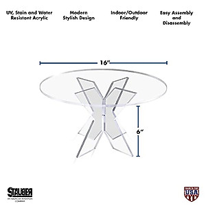STAUBER Best Acrylic Display Stand - Buffet Serving Tray Riser - Cupcakes, Pastries, Appetizers (Circle, 16" x 16")
