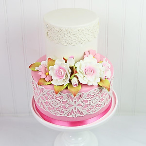 Global Sugar Art Hearts Embrace Silicone Lace Mat by Chef Alan Tetreault