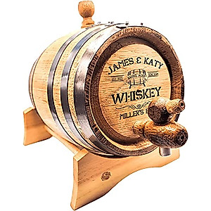 Personalized American Oak Barrel - Fully Customizable | Age your own beverage | Spirit Aging Barrel | Age you Wine, Whiskey, Beer, Tequila, Bourbon, Rum and more (1 Liter)