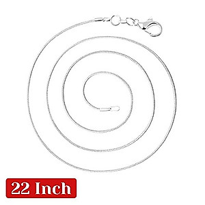 Paxcoo 30 Pack Necklace Jewelry Chain Bulk Silver Snake Chain Necklace for Jewelry Making, 1.2 mm (22 Inches)
