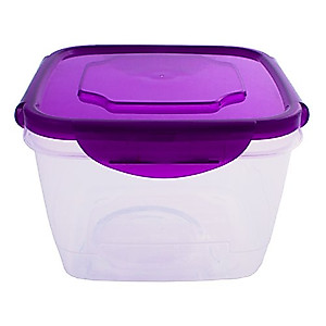 Imperial Home 10 Pc Food Storage Set, Plastic Containers for Food, Airtight Lock Lids, Reusable, Microwave, Refrigerator, & Freezer Safe, 100% Leak Proof, BPA-Free, Stain Resistant, Multicolor Square