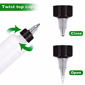 ZOFORTY 40Pcs 4 OZ Boston Dispensing Bottles, Plastic Squeeze Bottles with Twist Top Caps, Boston Round LDPE Bottles for Liquids Oils Art Crafts Kitchen Household (120ml)