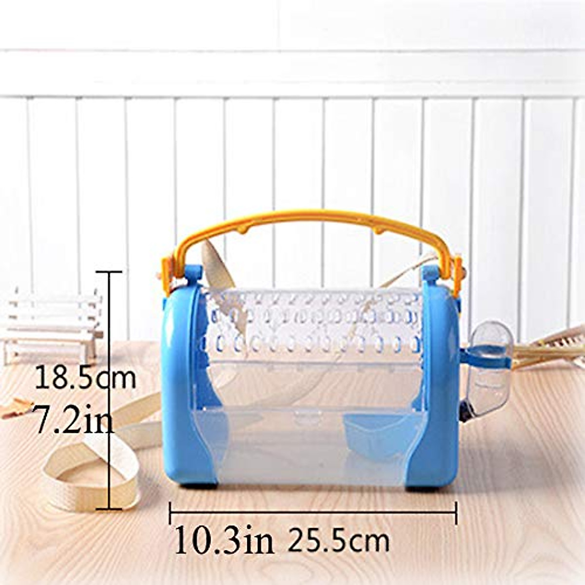 Hamster Cage Travel Carrier Portable Cage with Water Bottle Outgoing Cage and Adjustable Strap Pet Cage for Small Pet Hedgehog Sugar Glider Squirrel Mice.