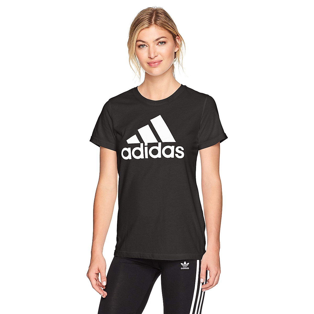 adidas womens Badge of Sport Graphic Tee Black X-Small